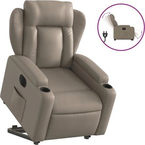 Elektrické zvedací polohovací křeslo cappuccino umělá kůže 3204564