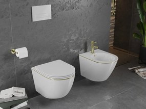 Mexen Lena závěsné bidet, bílý/zlatý linie - 35224805