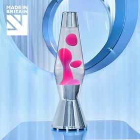 Mathmos Astro, originální lávová lampa, 1x35W, čirá s růžovou lávou, 43cm