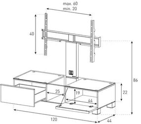 TV stolek Sonorous MD 8120 (bílý) + HODINKY, SLUCHÁTKA