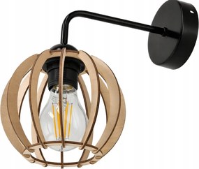 Nástěnná lampa 1x E27 LOFT edison LED svítidlo nad zrcadlem dřevěná
