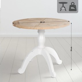 Jídelní stůl Roswell 90 cm – přírodní/bílá