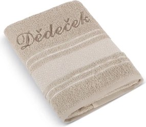 Bellatex Froté ručník mozaika se jménem DĚDEČEK Béžová 50x100 cm