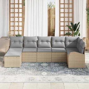 Set pohovek 7 ks Béžová polyratan 3354799