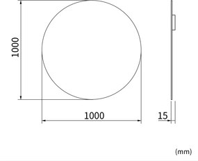 Erga Round, kulaté zrcadlo 100cm, ERG-V01-ROUND-1010-CL