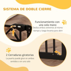 PawHut Nastavitelná bezpečnostní bariéra 74-100 cm s automatickým zámkem a dvojitým zámkovým systémem a 2 prodlouženími 7/14 cm pro dveře, chodby a s…