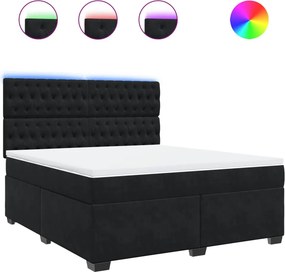 Box spring postel s matrací černá 180x200 cm samet 3293286