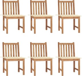 vidaXL Zahradní židle s poduškami 6 ks masivní teak [3073115] Barva: Šedá