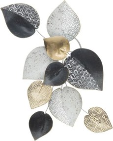 Kovová nástěnná dekorace Half Leaf 40 cm vícebarevná/zlatá