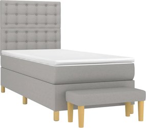 Box spring postel s matrací světle šedá 80 x 200 cm textil 3137429
