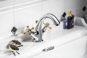 Reitano Rubinetteria, ANTEA stojánková dřezová baterie s retro hubicí, bronz, 3126