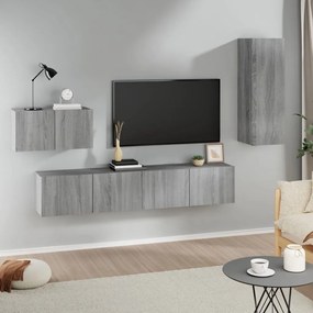 vidaXL 4dílný set TV skříněk kompozitní dřevo [3114340] Barva: šedá sonoma