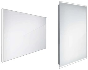 Nimco Zrcadla - Koupelnové podsvícené LED zrcadlo 90x70 cm, hranaté, aluminium ZP 11019