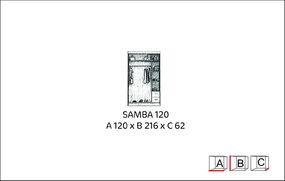 Arkos meble Skříň Samba 120 Barva: Černá/Černý lak