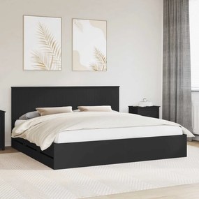 Rám postele se zásuvkou Černá 200 x 200 cm Inženýrské dřevo 3411083