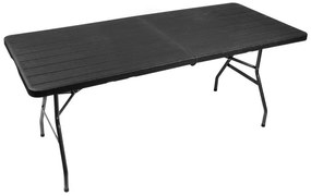 Skládací zahradní stůl, černý, 180 cm