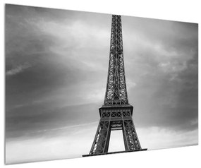 Obraz Eiffelovy věže a žlutého auta (120x80 cm)