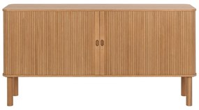 Nízká komoda v dekoru dubu s posuvnými dveřmi v přírodní barvě 160x80 cm Langley – Actona