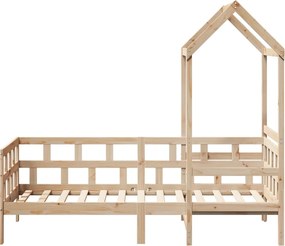 Válenda se střechou 80 x 200 cm masivní borové dřevo 3282237