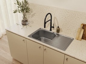 Kuchinox Siluetto, vysoká dřezová baterie s elastickým ramenem, černá matná, LAV-BQU_B78D