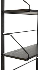 HÜBSCH Nástěnný regál NORM 180x80 cm černý 021321