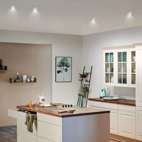 Paulmann 93376 LED Gil, bodovka v bílo-černé úpravě, 1x6,5W LED 2700K tříkrokové stmívání, prům. 6,8cm, IP44