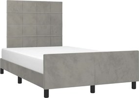 Rám postele bez matrace světle šedá 120 x 200 cm samet 3125745