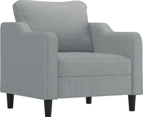 Křeslo s podnožkou světle šedé 60 cm textil 3201127