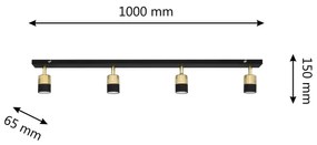 LED Bodové svítidlo TUBSSON 4xGU10/4,8W/230V černá/zlatá