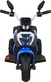 Ramiz Motorka Fast Tourist na baterie pro děti modrá + audio + světla + ekokůže