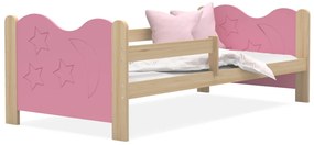 Dětská postel MIKOLAJ P1 + matrace + rošt ZDARMA, 160x80, borovice/růžová