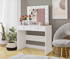 Toaletní stolek s LED osvětlením, bílá, LEDIO