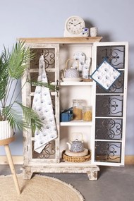 Konvička se sítkem modrá kvítka - 18*14*12 cm / 0,7L