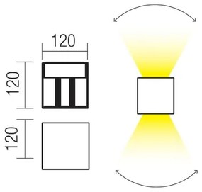 Redo 90294 - LED Venkovní nástěnné svítidlo VARY 2xLED/10W/230V 3000K IP54 bílá