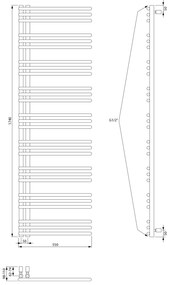 Aqualine Aqualine, POSEIDON topné těleso 550x1740mm, bílá, PS517