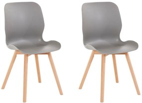 Danish style Jídelní židle Lance (SET 2 ks), plast, šedá