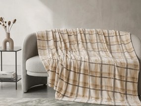 Mikroplyšová deka PLAID, krémová Rozměr: 150 x 200 cm