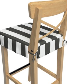 Sedák na židli IKEA Ingolf - barová barva černá látka vzorované