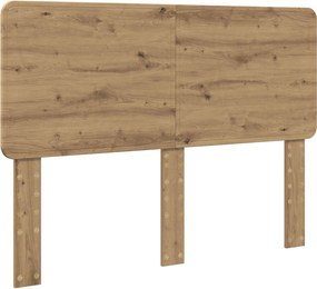 Rám postele Umělecký dub 140 x 190 cm Masivní borové dřevo 3412496