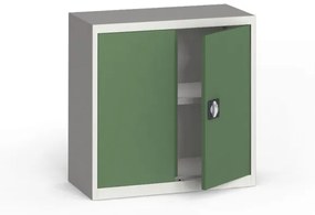 Plechová policová skříň na nářadí KOVONA, 800 x 800 x 400 mm, 1 police, šedá/zelená