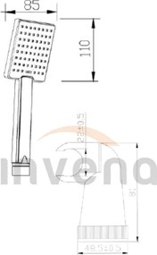 Invena Patras, 1-bodová ruční sprchová sada, černá matná, INV-AU-31-M04-G