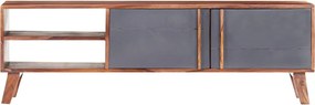 TV stolek šedý 140 x 30 x 45 cm masivní dřevo 286369