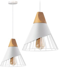 Toolight Toolight, závěsná stropní lampa 1xE27 APP226-1CP, bílá-hnědá, OSW-00893