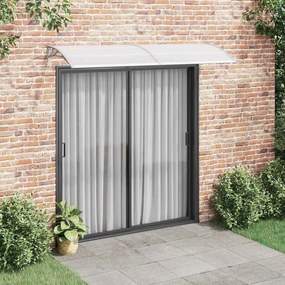 Vchodová stříška šedá a průhledná 240 x 75 cm polykarbonát 144821