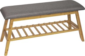 XXXLutz LAVICE S BOTNÍKEM, šedá, přírodní barvy, 90/45/30 cm Carryhome - Regály na boty - 007968032901