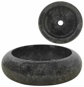 Umyvadlo 40 x 12 cm mramor černé 142766