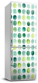 Wallmuralia Nálepka tapeta na ledničku Zelené tečky 60x180 cm