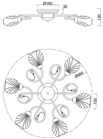 Brilagi - Přisazený lustr MEGAPOLIS 6xE14/60W/230V zlatá