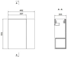 Cersanit Larga, umyvadlová skříňka 50cm, bílá, S932-110-DSM