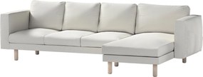 Potah na pohovku IKEA Norsborg 4-místná se šezlongem barva šedá látka lesklé, pletený vzor, sametová